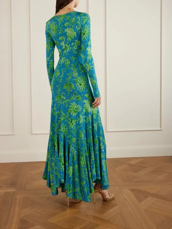 Etro Asymmetric Printed Maxi Dress