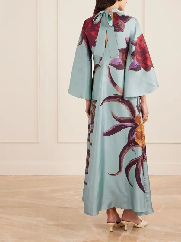 La DoubleJ Magnifico Printed Silk Maxi Dress