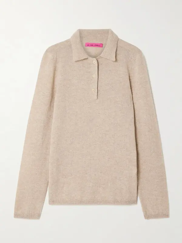 THE ELDER STATESMAN Laurel Cashmere Polo Sweater