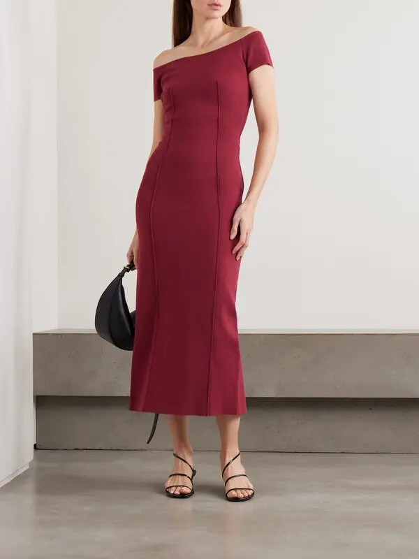 JOSEPH Foin Stretch-knit Midi Dress - Red