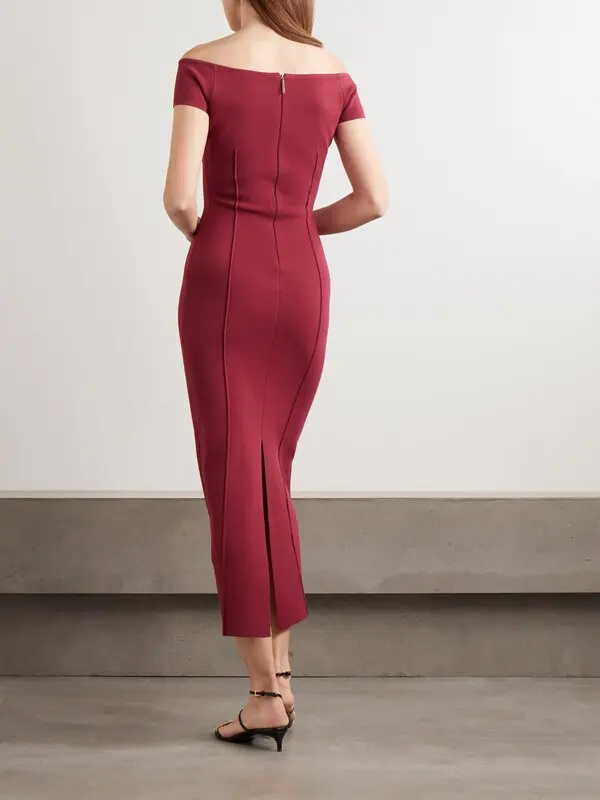 JOSEPH Foin Stretch-knit Midi Dress - Red