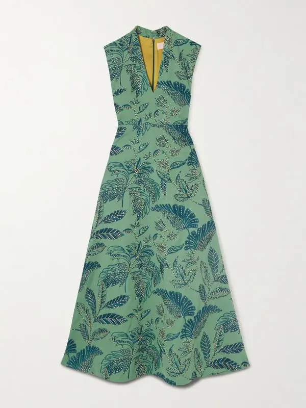 MARTA FERRI Eugenio Embroidered Maxi Dress