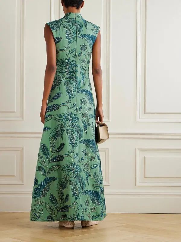 MARTA FERRI Eugenio Embroidered Maxi Dress
