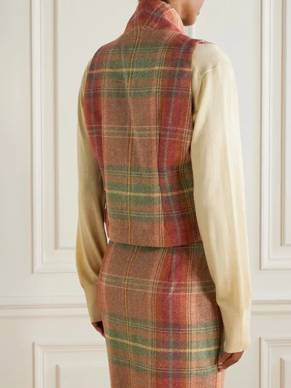 MARTA FERRI Ramatuelle Checked Wool Vest