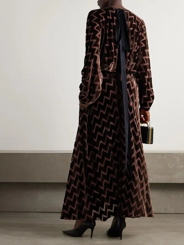 LANVIN Devoré-velvet Maxi Dress