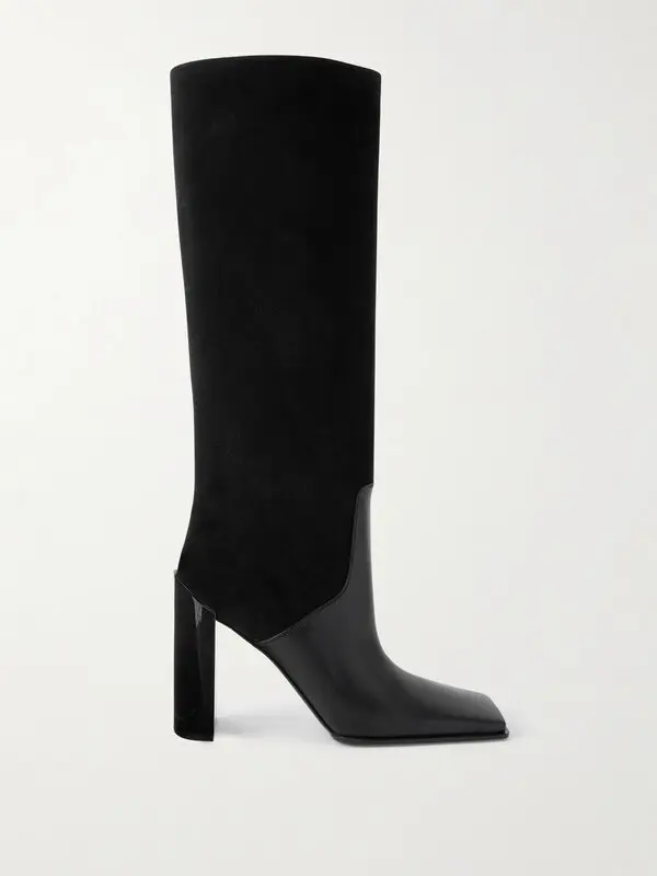 Alaïa Leather And Nubuck Knee High Boots