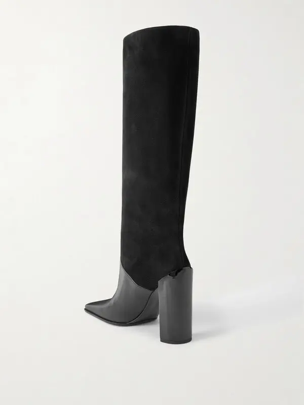 Alaïa Leather And Nubuck Knee High Boots