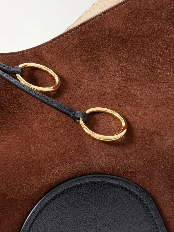 Alaïa Leather-trimmed Suede Tote