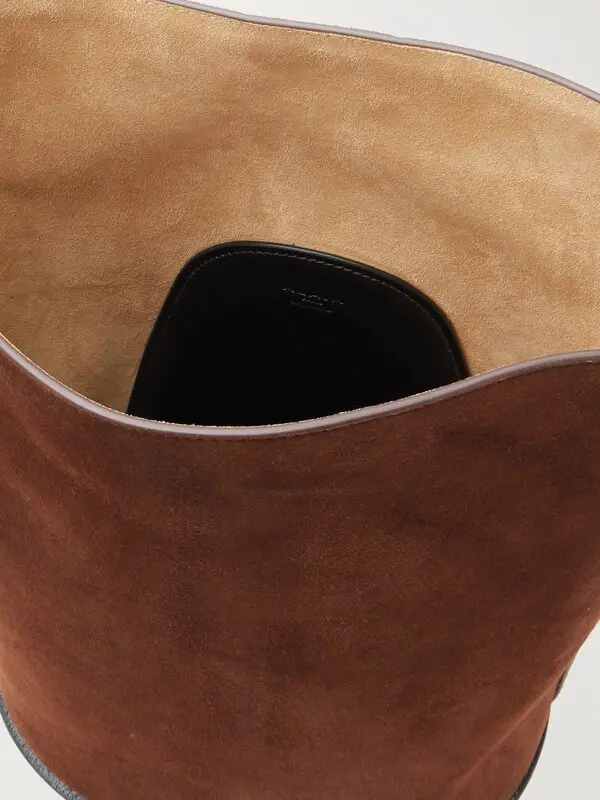 Alaïa Leather-trimmed Suede Tote