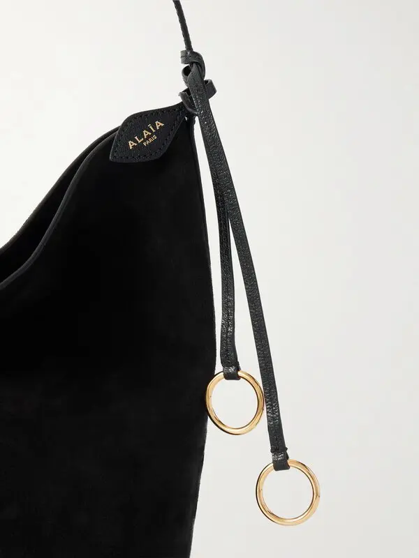 Alaïa Leather-trimmed Suede Tote