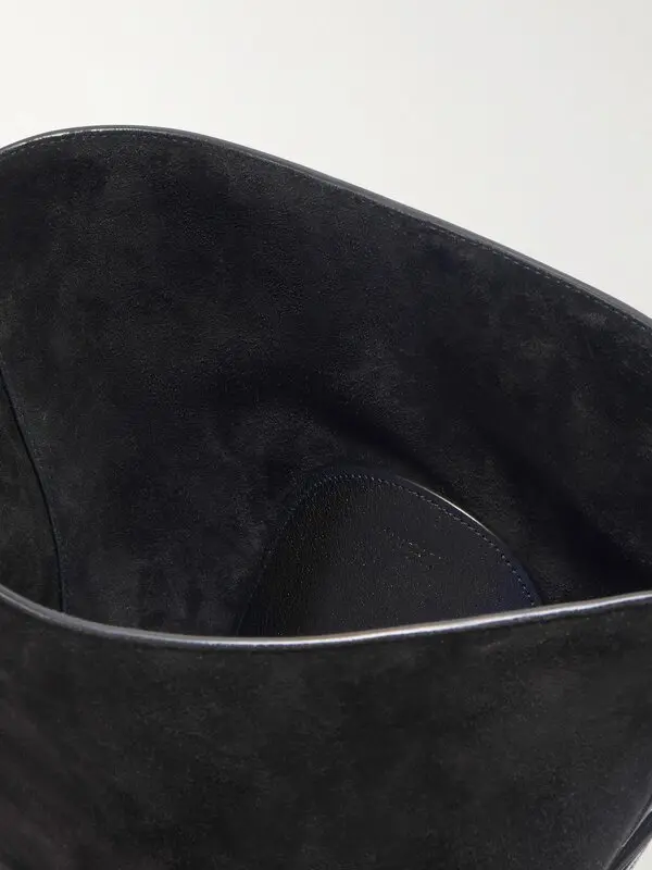 Alaïa Leather-trimmed Suede Tote