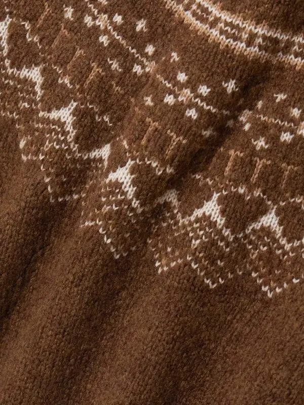 Guest In Residence Cloud Chalet Fair Isle Wool And Cashmere-blend Sweater - Brown