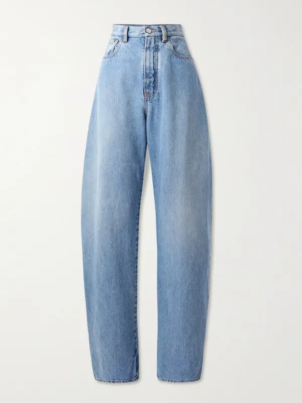 Alaïa Round High-rise Barrel-leg Jeans - Blue