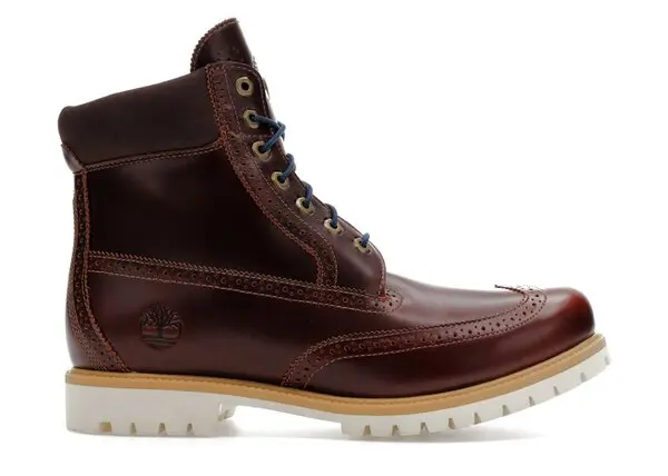 Timberland 6" Premium Brogue Wingtip Boots - Medium Brown