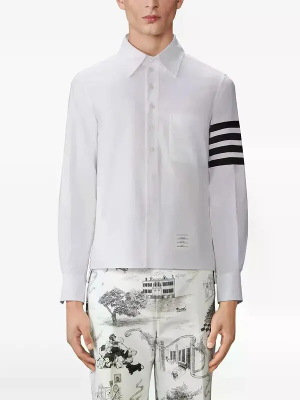 Thom Browne 4-bar Oxford Polo Shirt - White