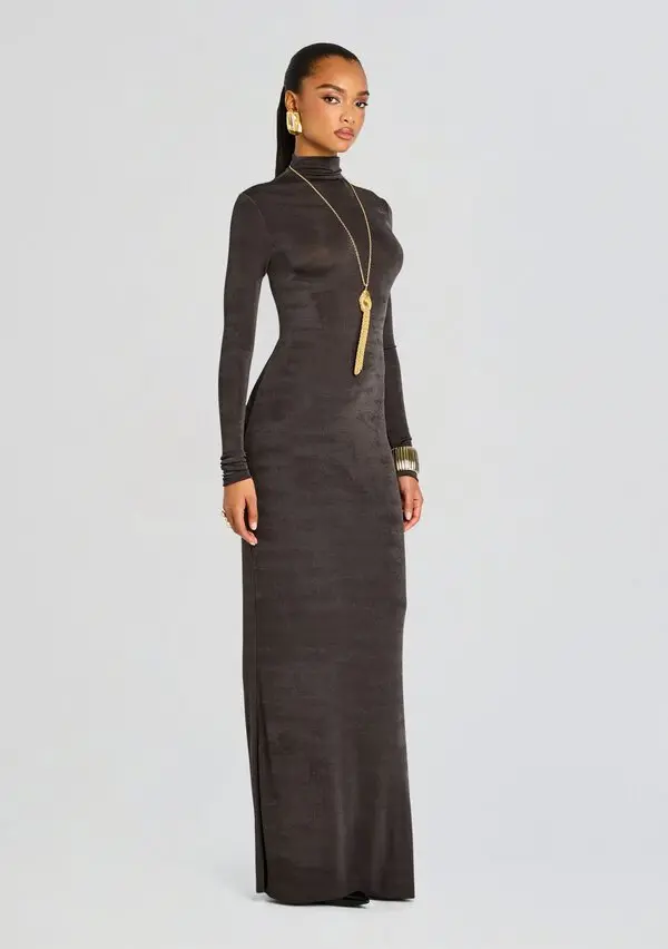 SEROYA Kim Maxi Dress - Dark Charcoal