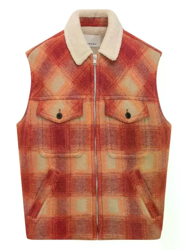 MARANT Gilet With Check Pattern - Red