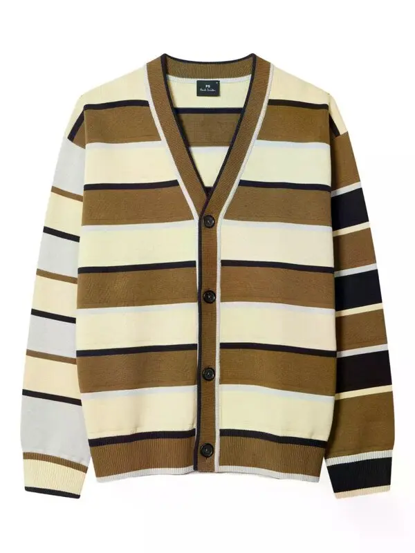 Paul Smith Striped V-neck Cardigan - Neutrals