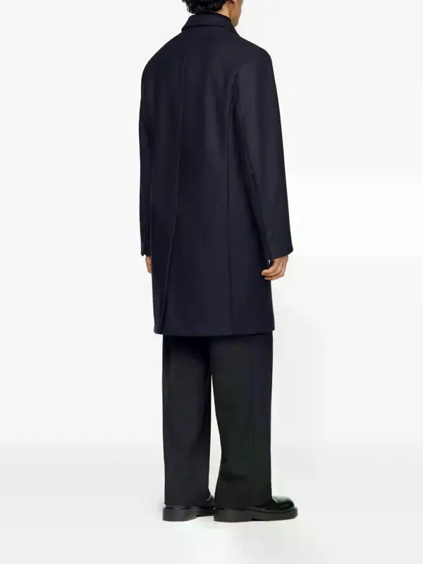 Sandro Wool And Cashmere Blend Overcoat - Blue