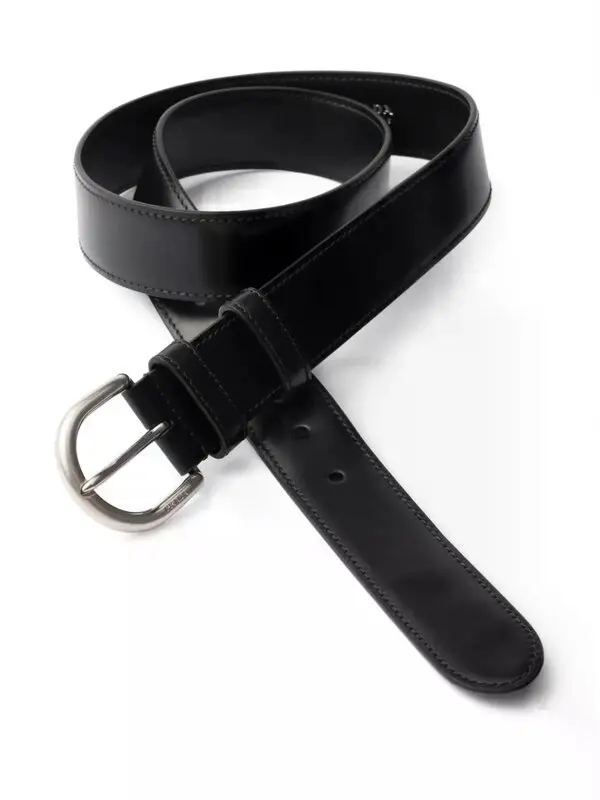 Prada Engraved Leather Belt With Metal Buckle