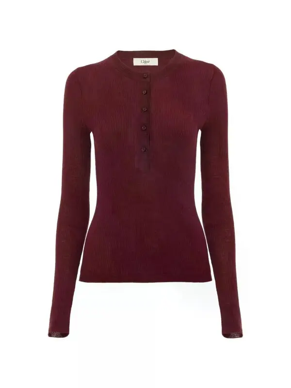 Chloé Ribbed Henley T-shirt