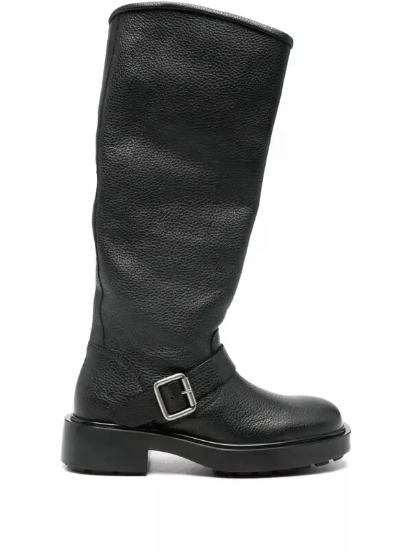 SUMMERY COPENHAGEN Buckle-strap Leather Boots