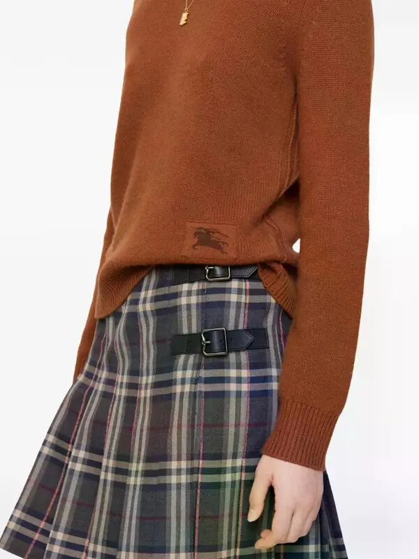 Burberry Equestrian Knight-embroidered Jumper - Brown