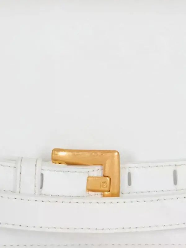 Balmain Belt Detail Clutch Bag - White