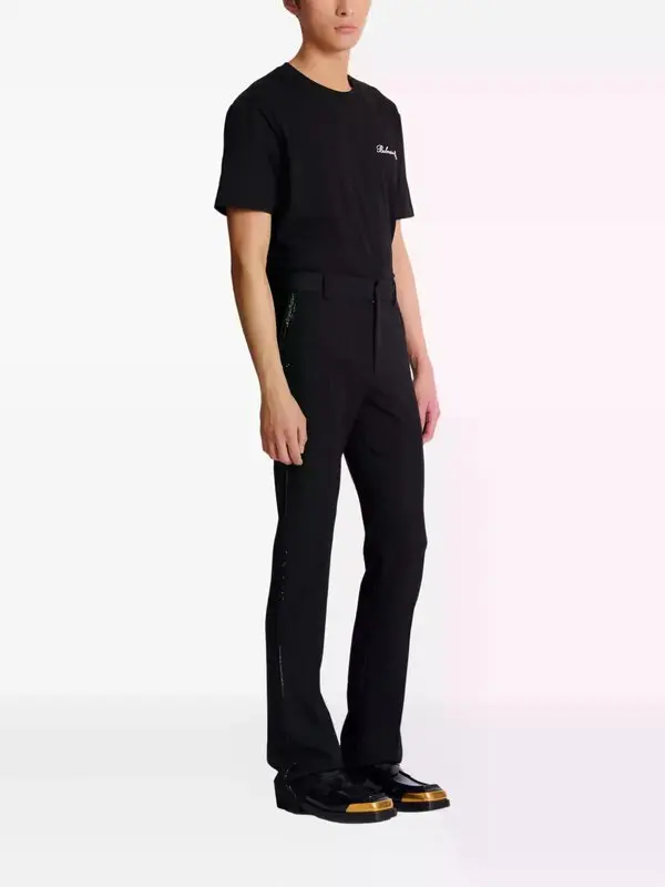 Balmain Crystal-embellished Wool Trousers
