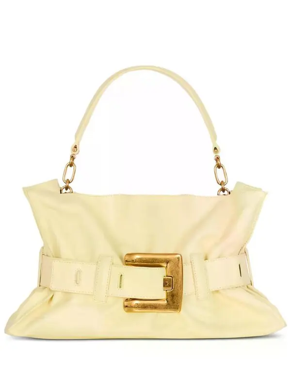 Balmain Medium Anthem Bag In Calfskin Leather - Yellow