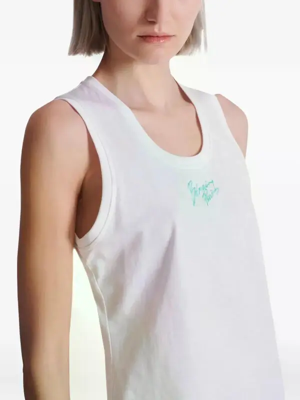 Balmain Logo Print Tank Top - White