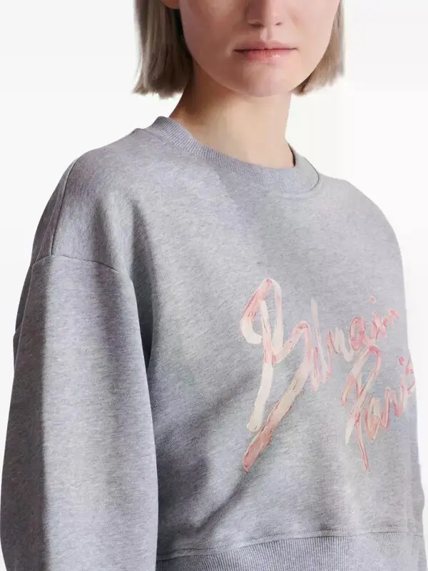 Balmain Printed Cropped Sweatshirt - Grey