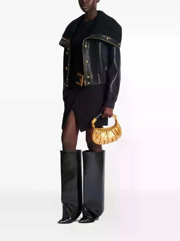 Balmain Draped Cotton Jersey T-shirt With Lion Head Buttons