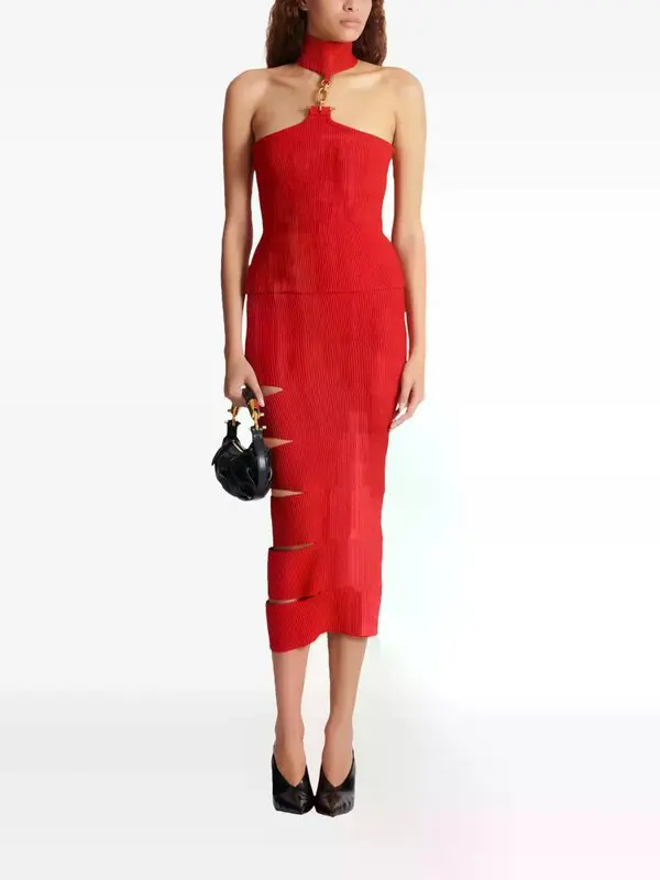 Balmain Embellished Detail Sleeveless Tube Knit Top