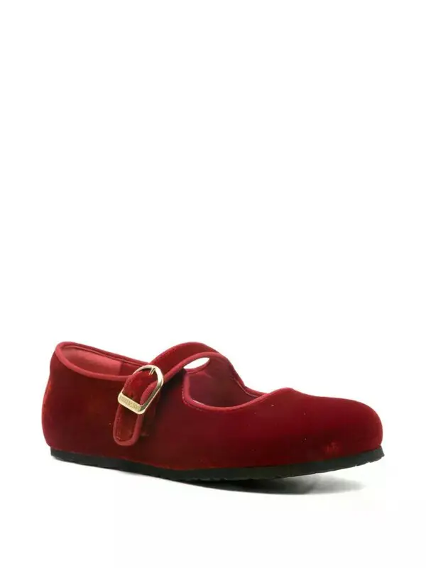 BIRKENSTOCK Santa Clarita Buckled Ballet Flats - Red