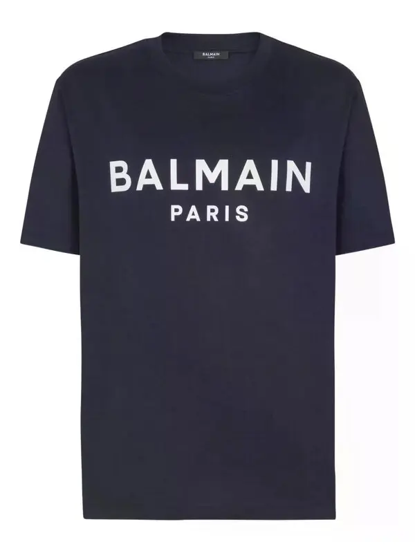 Balmain Printed Cotton T-shirt - Blue