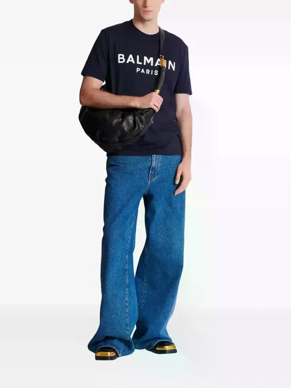 Balmain Printed Cotton T-shirt - Blue