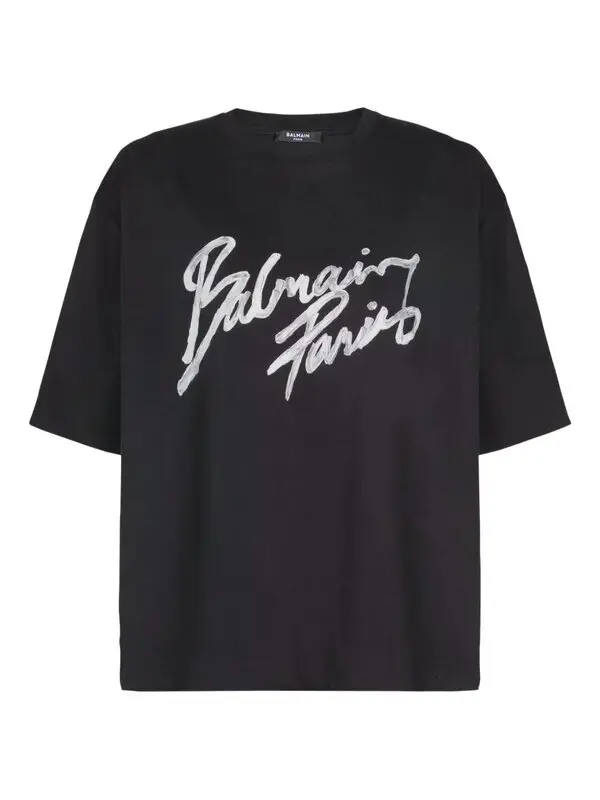 Balmain Brush Print Cotton Jersey T-shirt