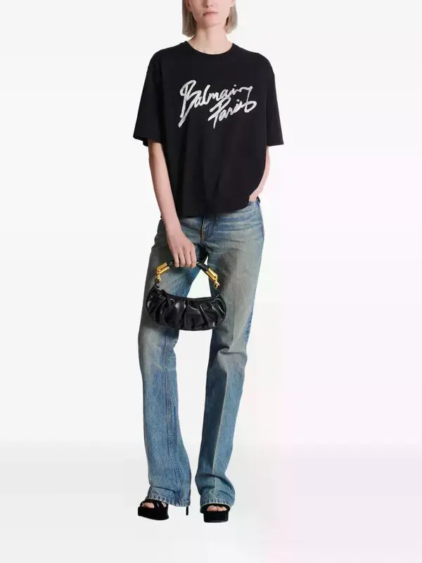 Balmain Brush Print Cotton Jersey T-shirt