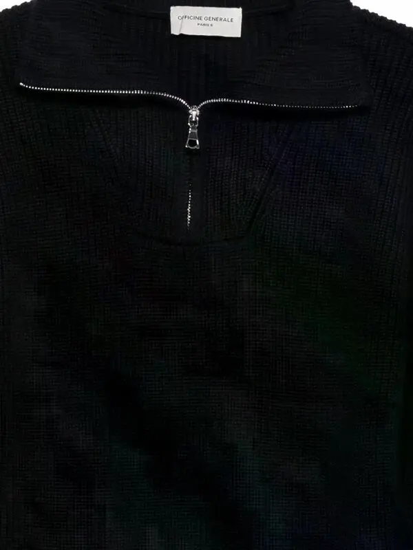 Officine Générale Half-zip Ribbed Sweater