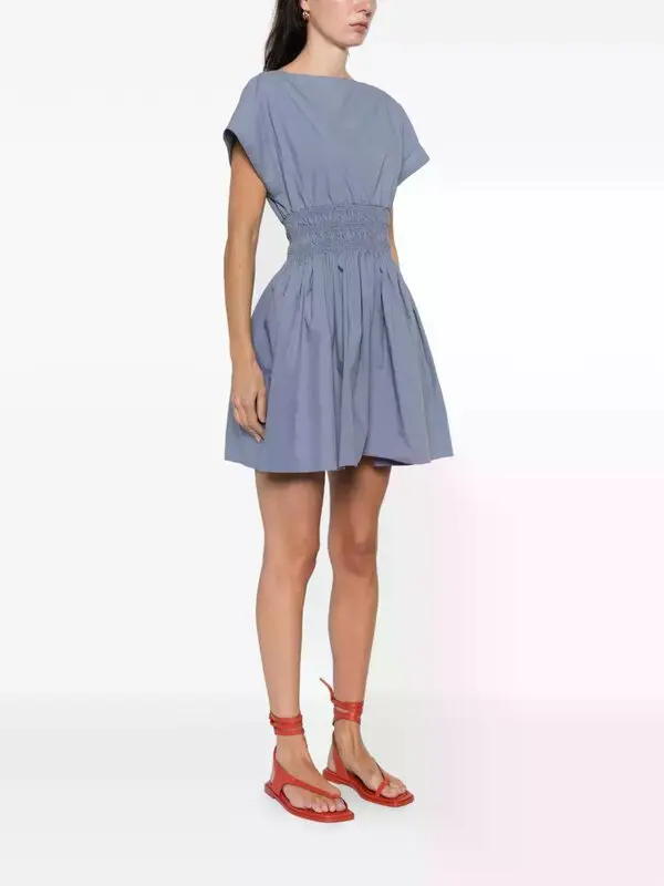 Matteau Shirred Waist Mini Dress - Purple