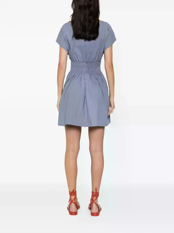 Matteau Shirred Waist Mini Dress - Purple