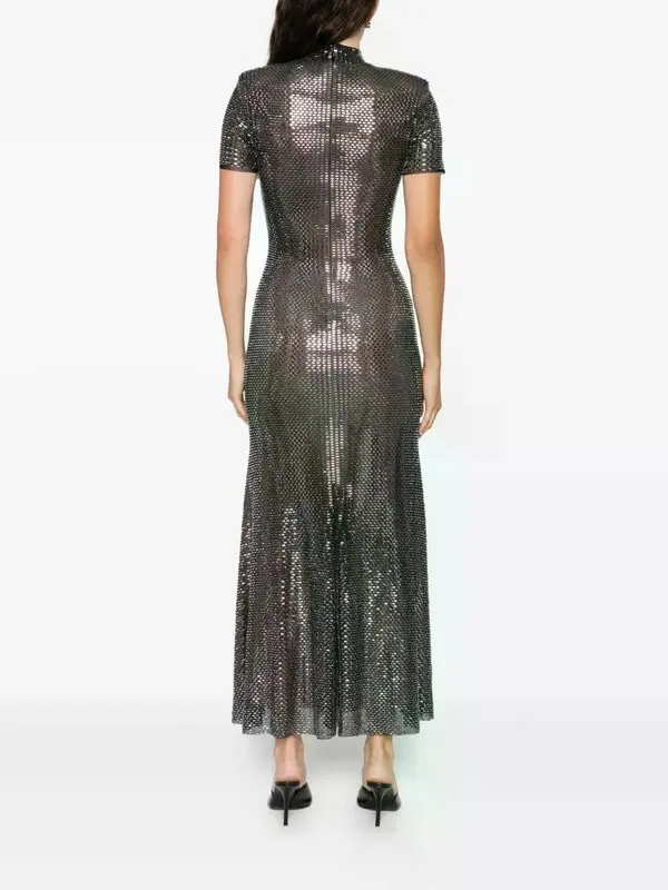 SELF-PORTRAIT Embellished Short-sleeve Midi Dress