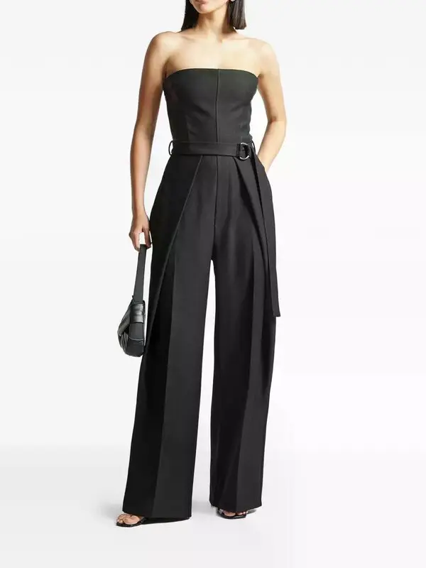 Manière De Voir Maniere De Voir Sabine Pleated Belted Tailored Jumpsuit