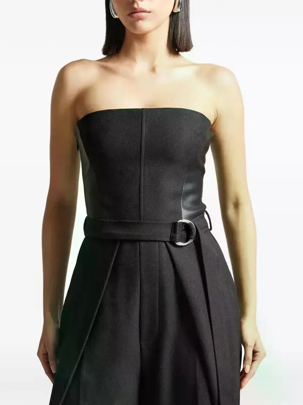 Manière De Voir Maniere De Voir Sabine Pleated Belted Tailored Jumpsuit