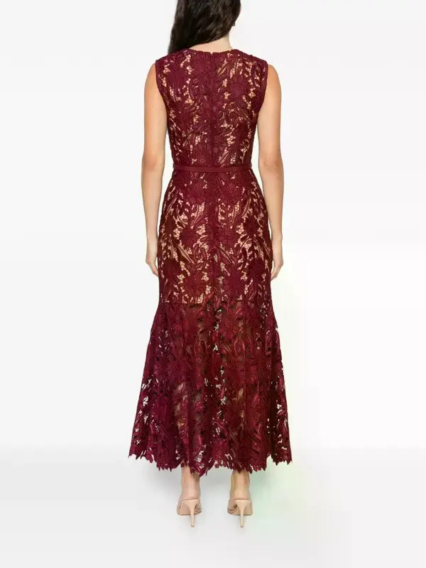 SELF-PORTRAIT Sleeveless Midi Dress - Red