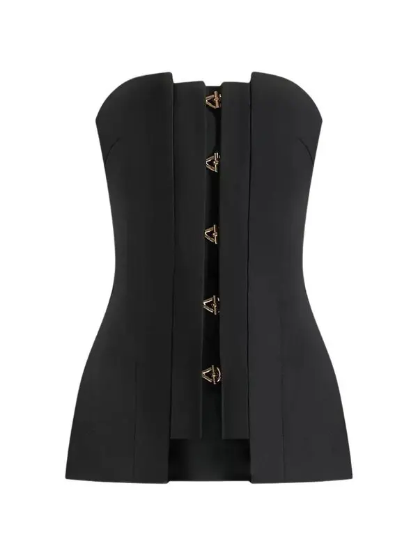 Manière De Voir Viviane Clasp-detail Bandeau Top - Black