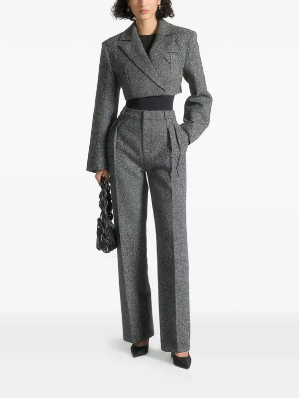 Manière De Voir Wide-shoulder Cropped Blazer