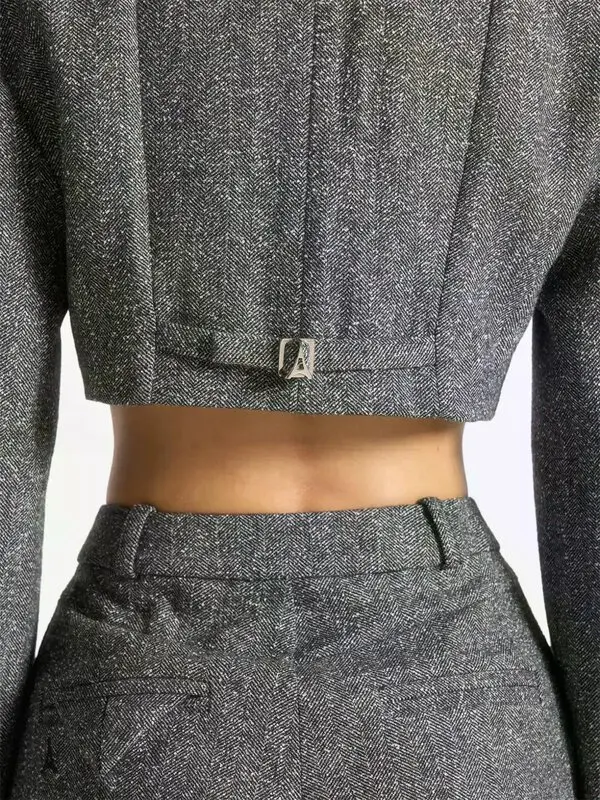 Manière De Voir Wide-shoulder Cropped Blazer