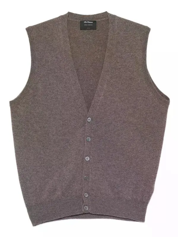 DELL'OGLIO Buttoned Cashmere Gilet - Brown